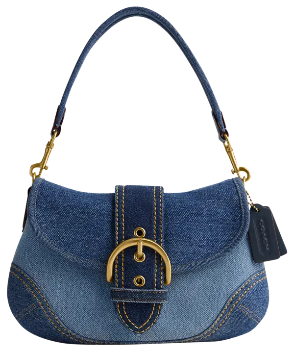 Coach Soho Bag In Repurposed Denim - Brass/Blue Multi | Editorialist